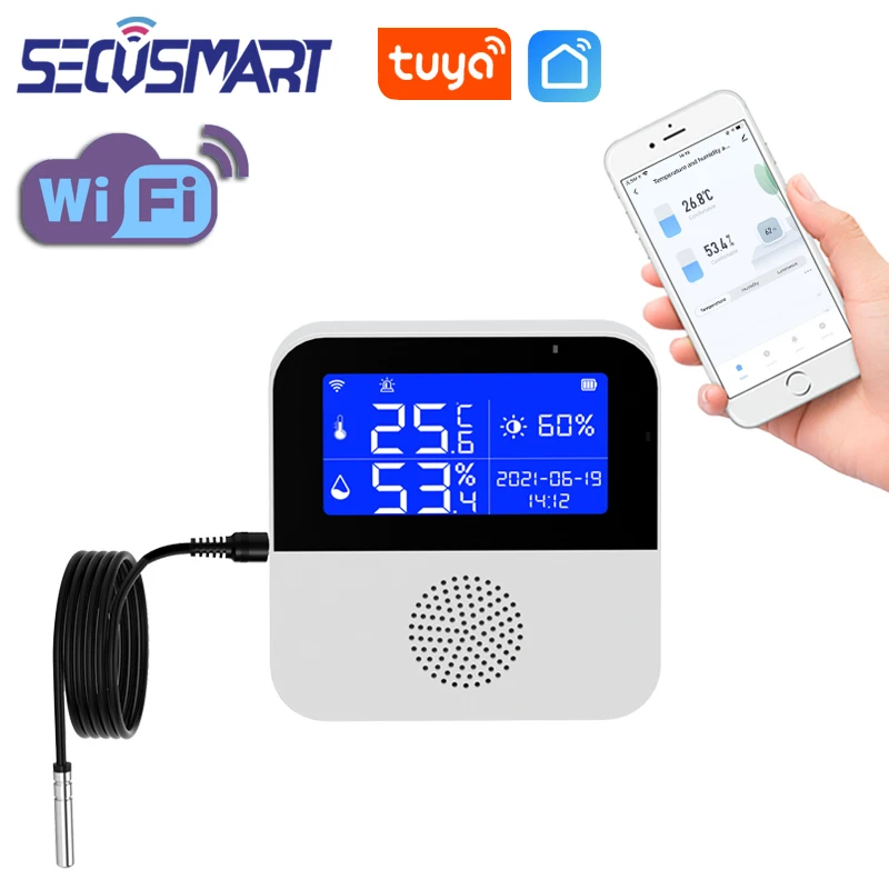 Tuya Temperature Humidity Sensor | Smart Digital Thermometer | Wifi Temperature Sensor ...