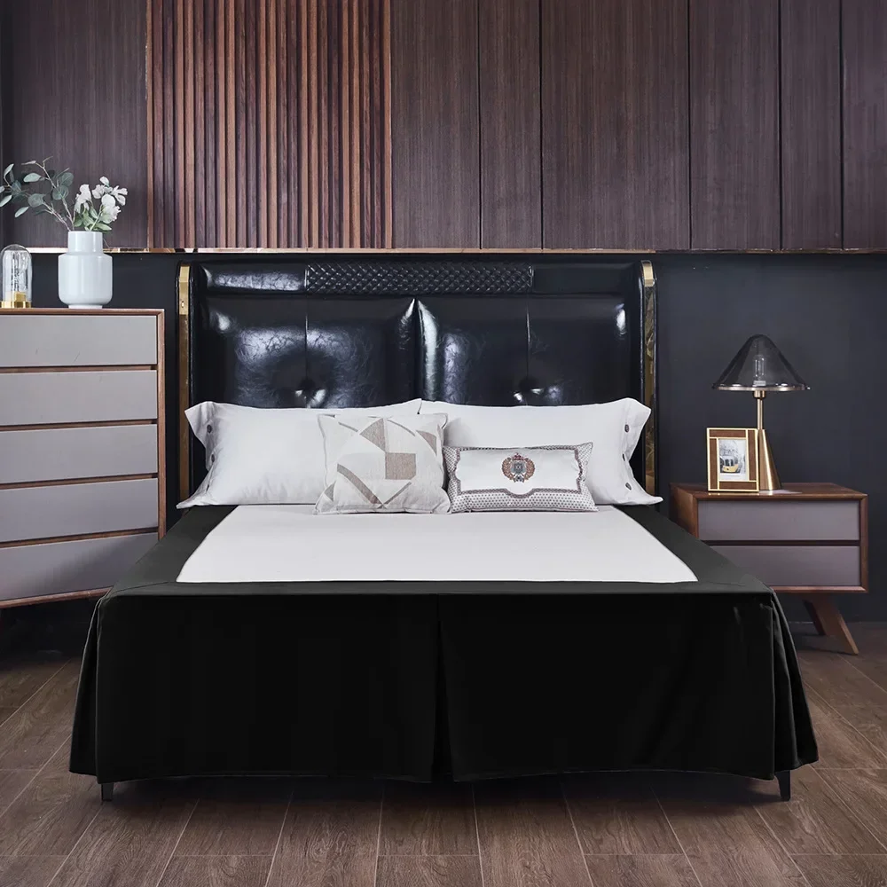 Solid-Colour-Open-Corner-Bed-Skirt-Brushed-Bed-Cover-Sheet-Home-Hotel ...