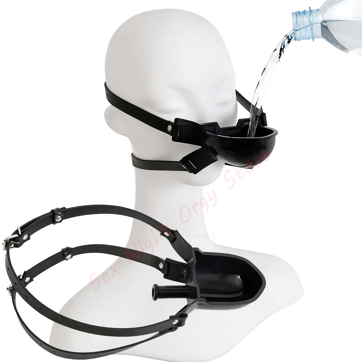 2023BDSM-Slave-Dog-Training-Funnel-Oral-Enema-Drool-Plug-Gag-Head-Harness-Toilet-Funnel-Open ...