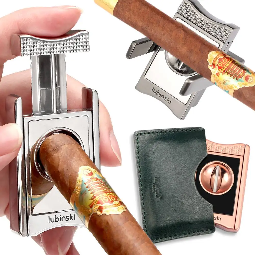 Lubinski-Sharp-Metal-V-Cut-Cigar-Cutter-Support-Cigar-Holder-Smoking ...