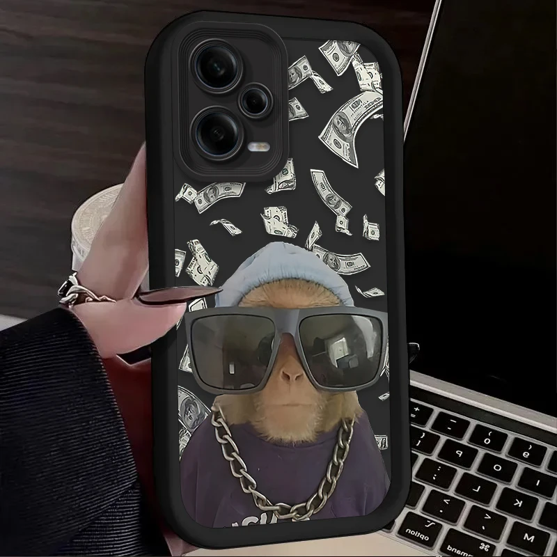 Sunglasses Monkey Design Banknote Case for Redmi Note 9 Pro (6)