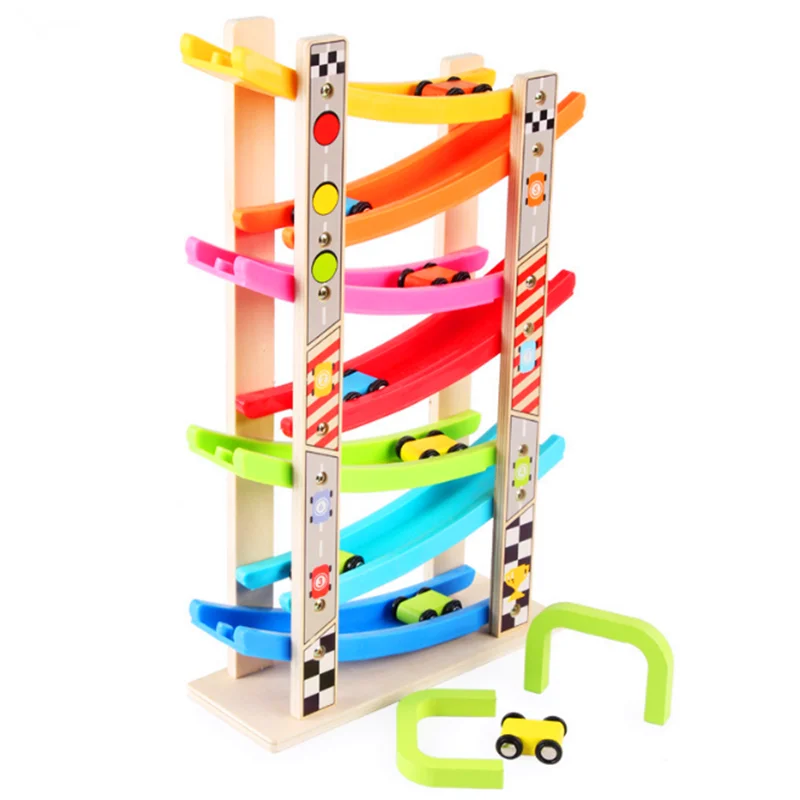 Wooden Car Ramp Race Track Toy | Car Race Track Toys Kids | Baby Wooden ...