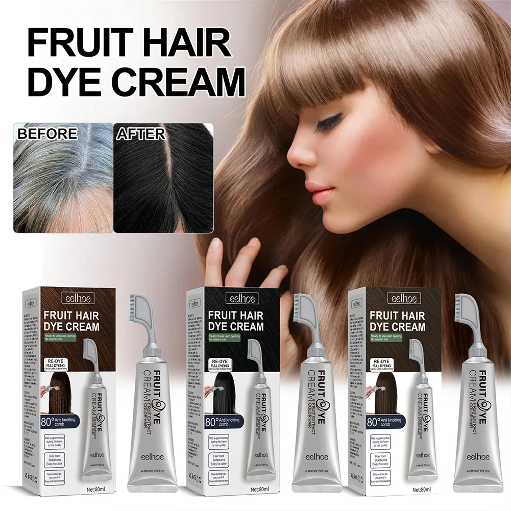 80ml-Natural-Herbal-Hair-Dye-Shampoo-with-Comb-Permanent-Hair-Color ...