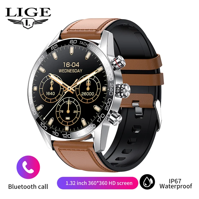 LIGE Business Smart Calling Watch Music Player Sports Heart Rate Blood ...