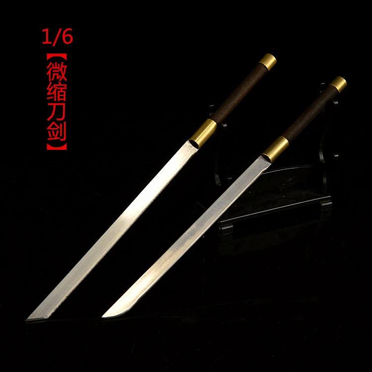 1/6 Miniature Cold Weapon Long-handled Knife Horizontal Knives Tang ...