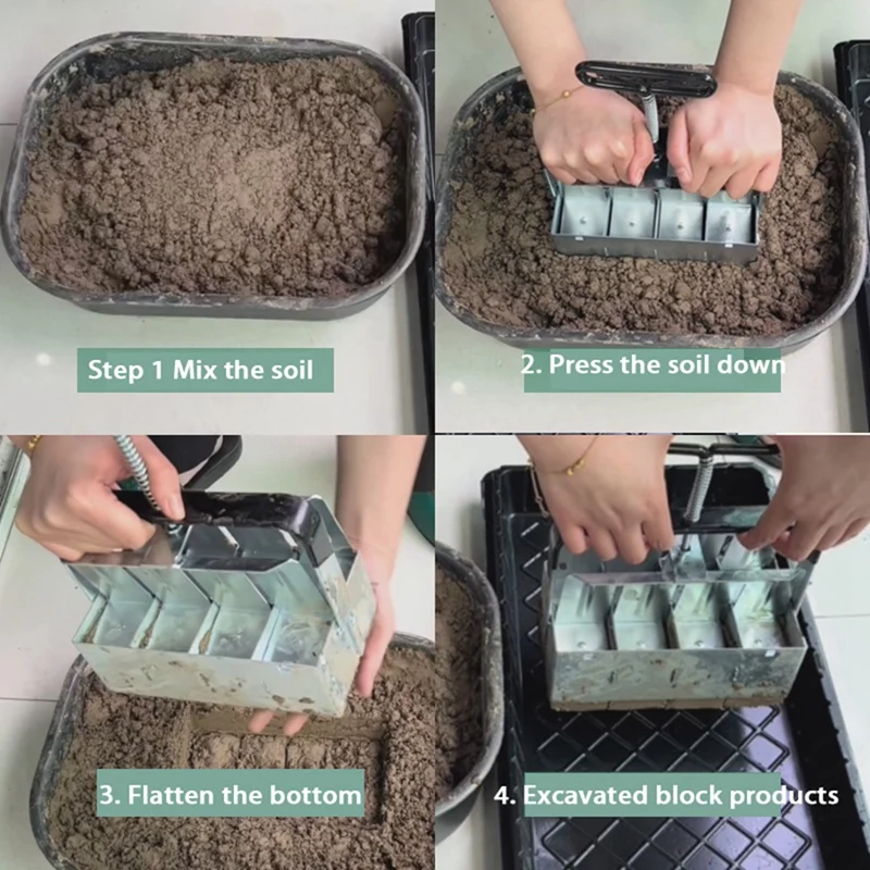 Manual Soil Block Maker Double 1 Out 8 Soil Blocker Garden Tool Soil ...