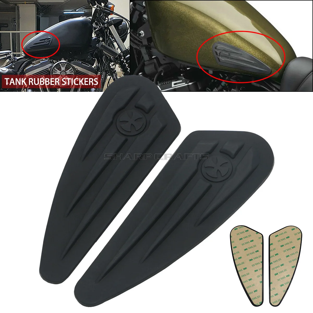New-Motorcycle-Non-slip-Side-Fuel-Tank-Stickers-Waterproof-Pad-Rubber ...