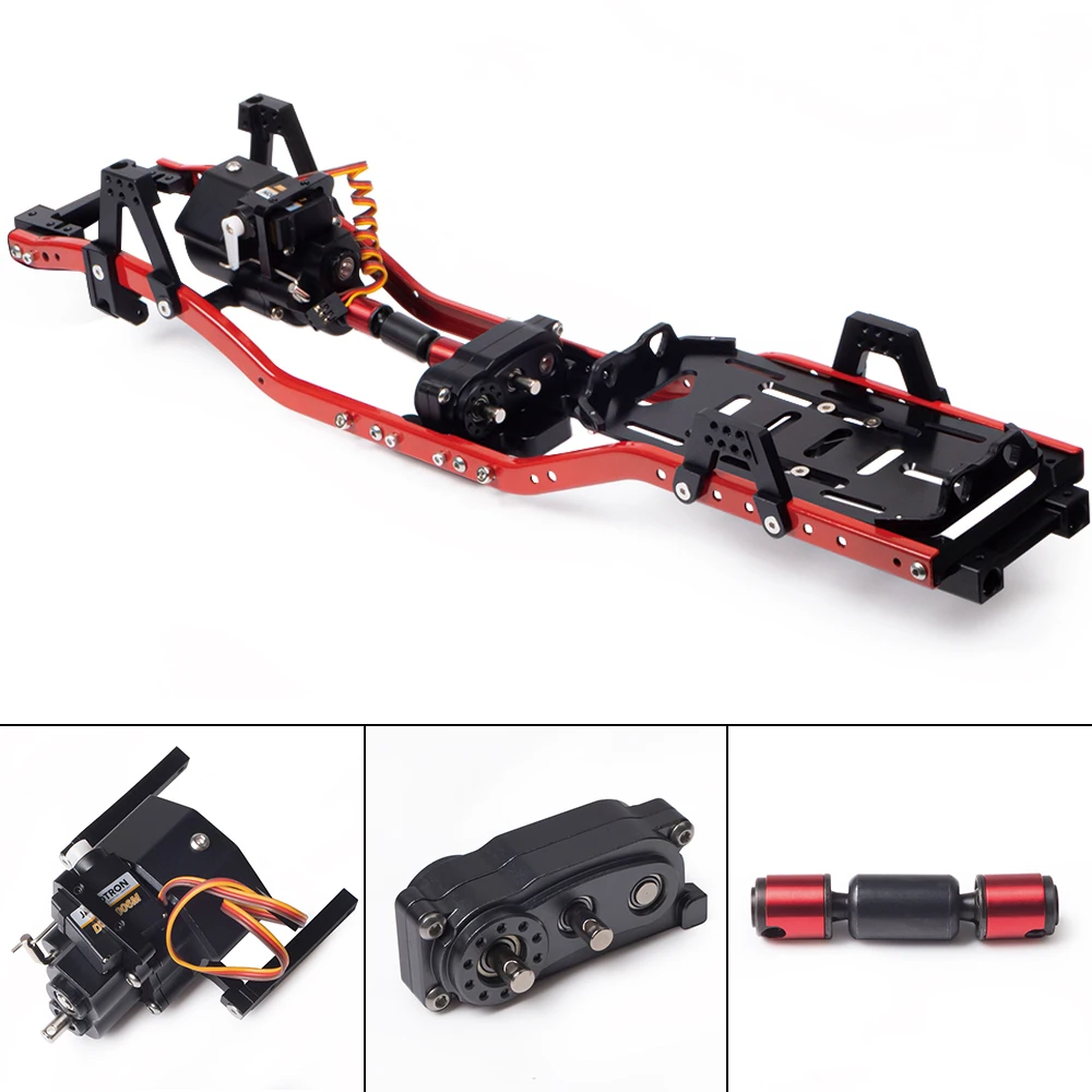 313mm Wheelbase Metal Chassis Frame Kit with Prefixal 2 Speed Transmission for 1/10 RC Crawler ...