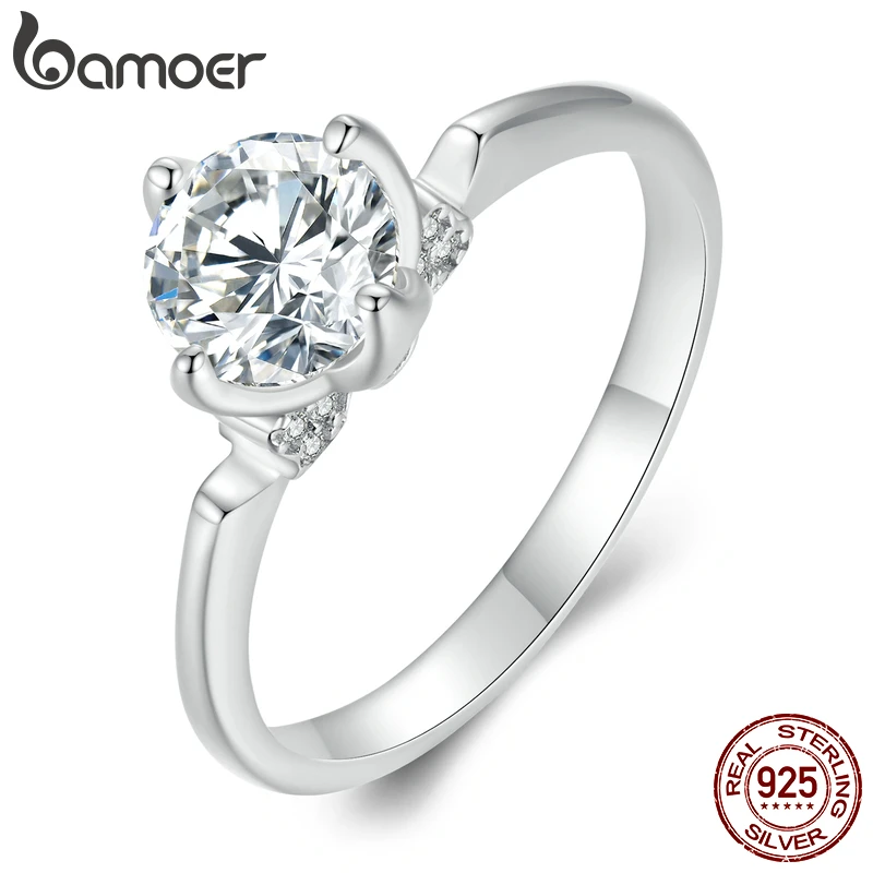 Bamoer 1ct Moissanite Wedding Ring Luxury D Color Vvs1 Ex 925 Sterling Silver Ring For Women ...