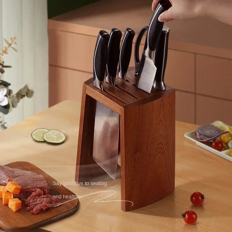 Kitchen-Knife-Holder-Wood-Hollow-Mould-Proof-Multipurpose-Knives ...