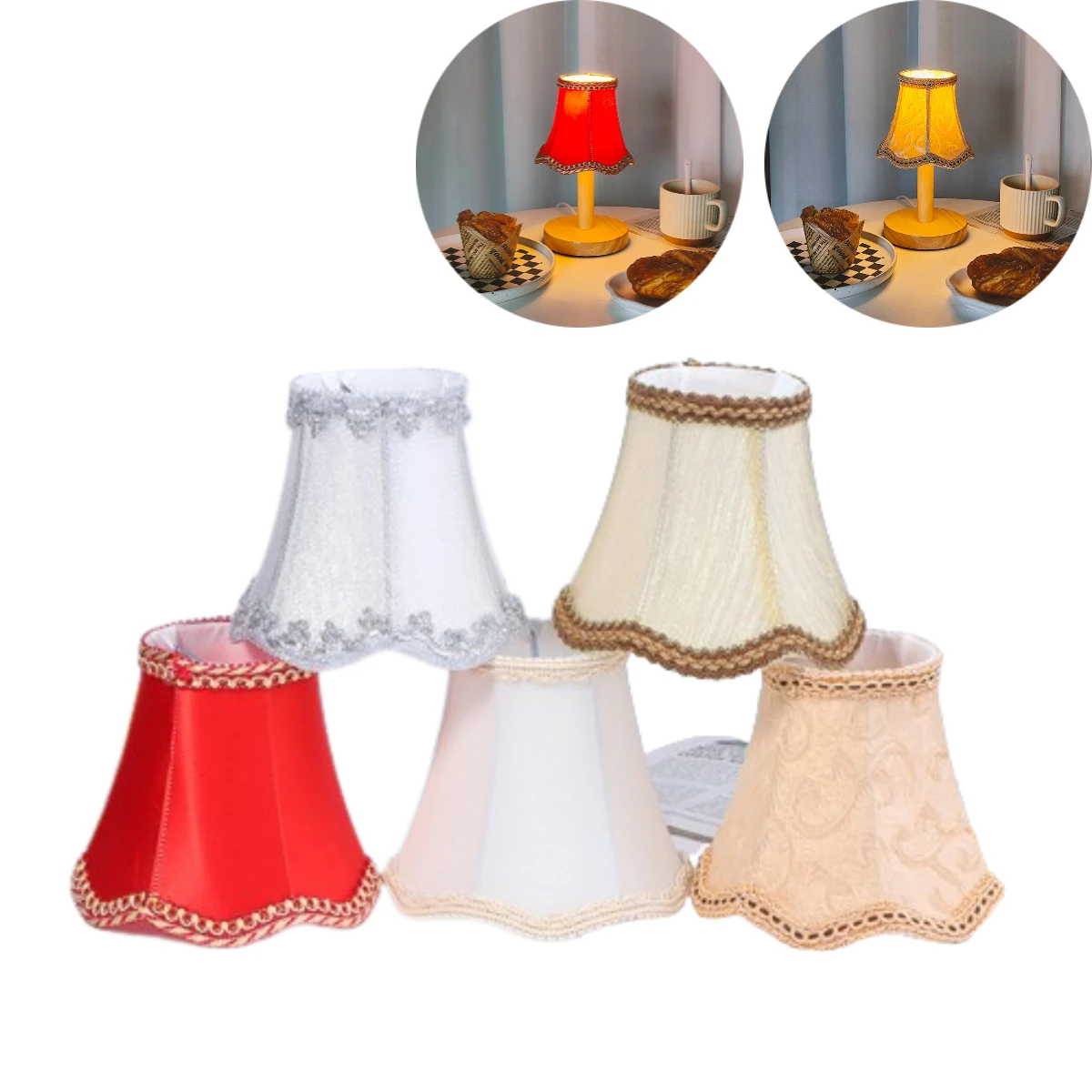 1PC-Simple-Chandelier-Lamp-Shade-Candle-Chandelier-Cloth-Lampshade ...