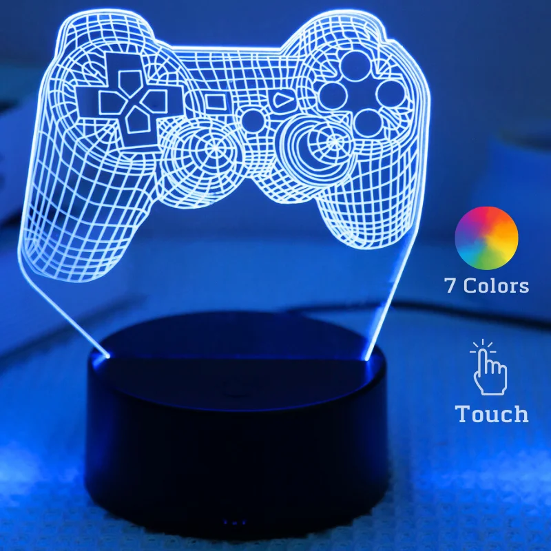 Night-Lamp-Touch-7-Color-Dimmable-Game-Handle-3D-Acrylic-Illusion ...