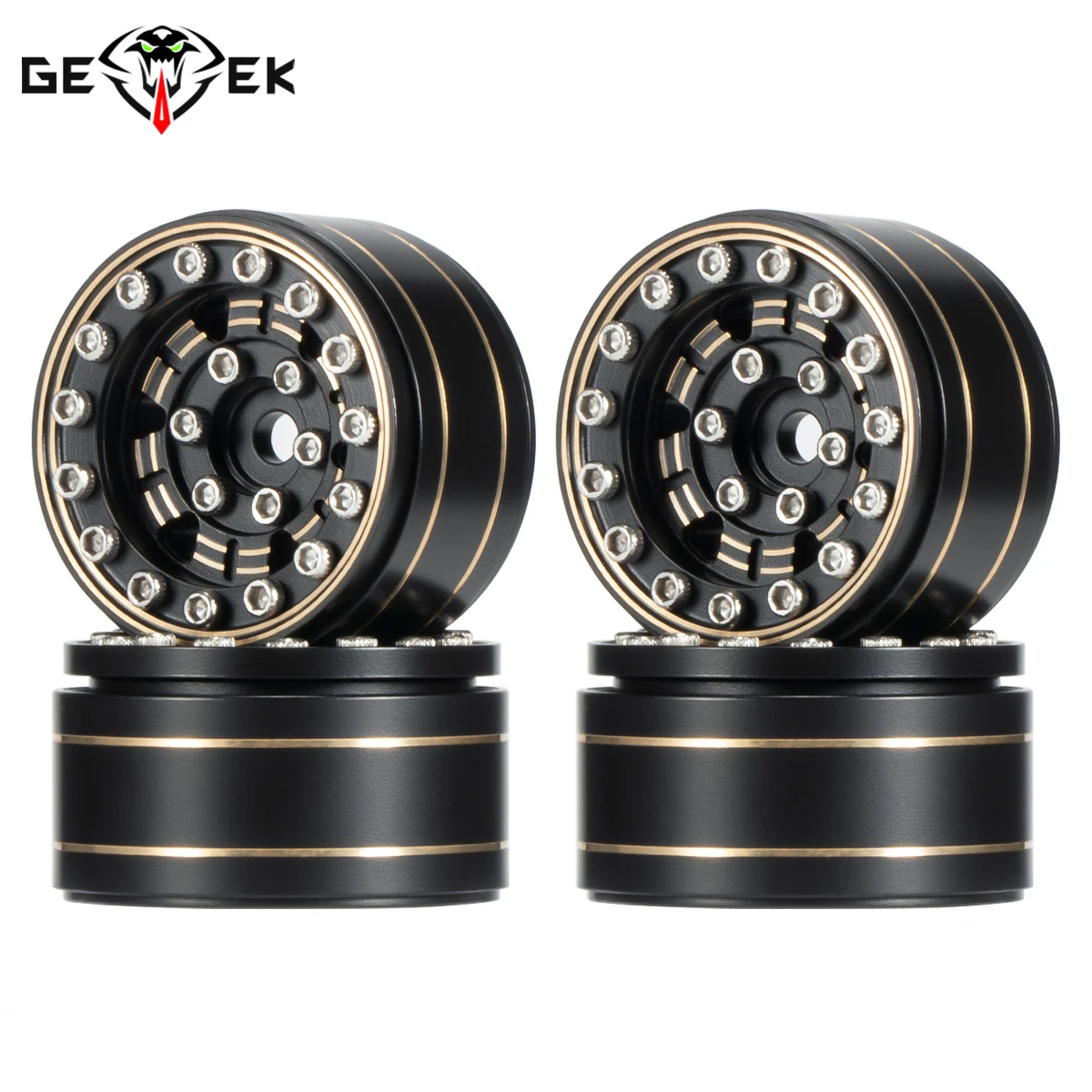 SCX24 Brass Weights 1.0 Inch Beadlock Wheel Rims Negative Offset for 1/24 1/18 RC Crawler AX24 ...