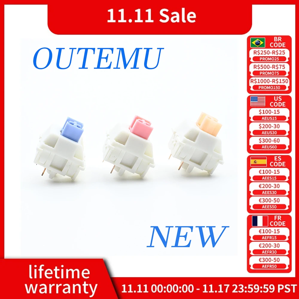 Outemu-Switches-Lubed-Mechanical-Keyboard-Switch-5Pin-Silent-Tactile ...