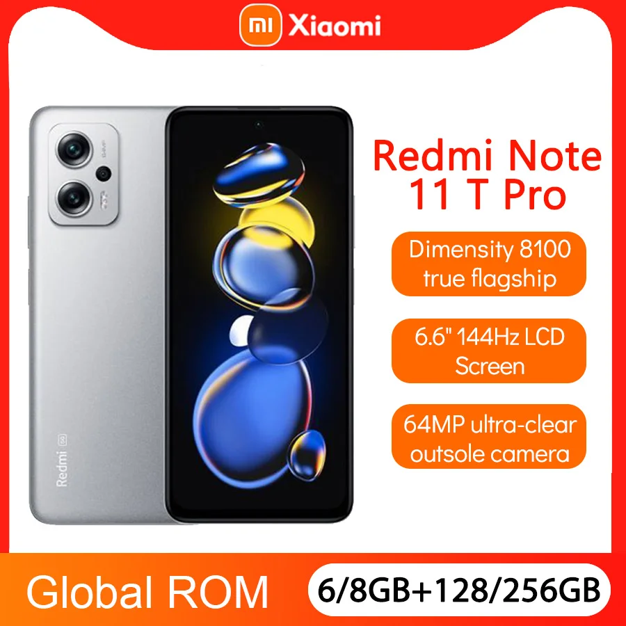 Xiaomi Redmi Note 11T Pro Smartphone, 5G, Dimensão 8100, OTA, LCD de 6. ...