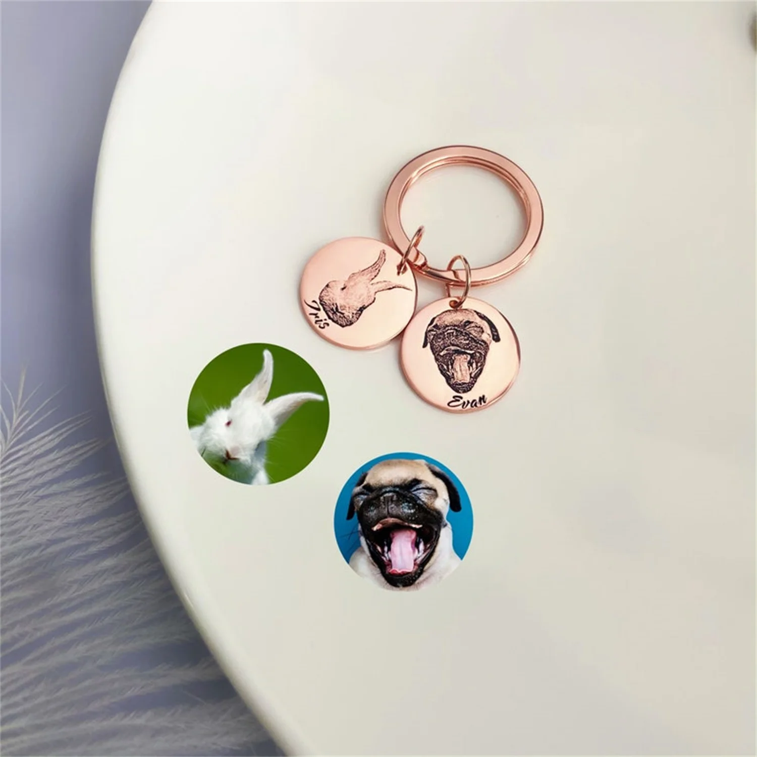 Personalized-Pet-Portrait-Keychain-Picture-Keychains-Pet-Lovers-Gift ...