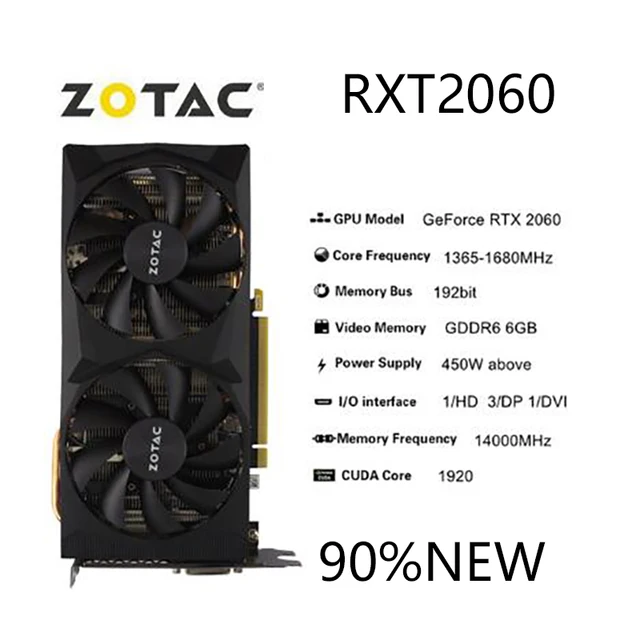 Used ZOTAC RTX 2060 SUPER 8GD6 Graphic Cards GPU Map For NVIDIA RTX 20 ...