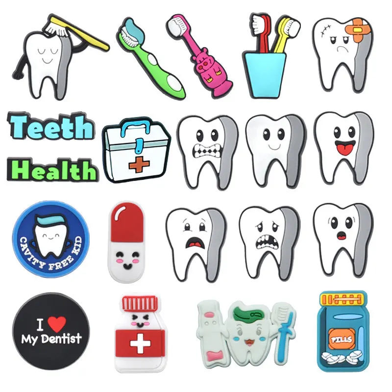 Teeth-Shoe-Charms-for-Crocs-Accessories-Dentist-Kids-Clogs-Pins-Boy ...