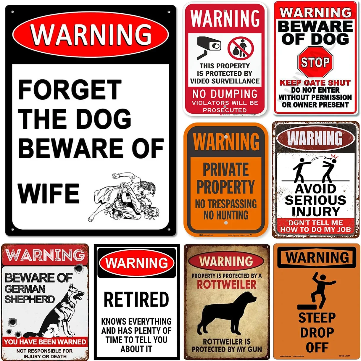 Retro-Warning-Metal-Tin-Signs-Forget-Dog-Beware-of-Wife-Vintage-Posters ...