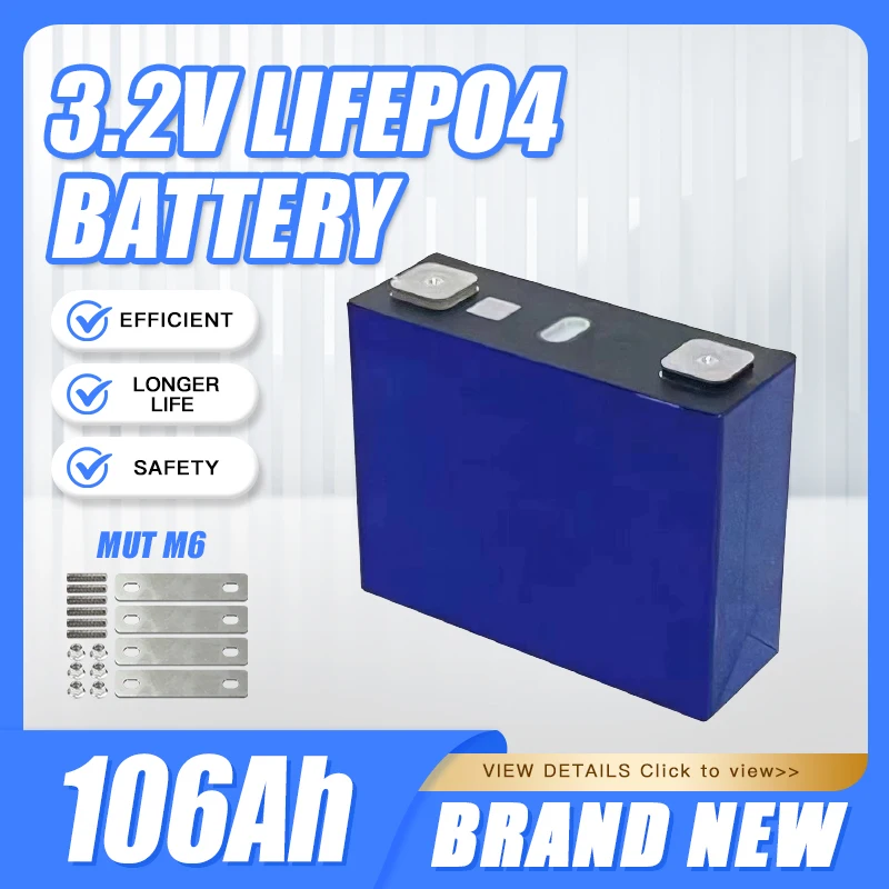 1-16-Brand-New-3-2V-LifePO4-Battery-106Ah-Rechargeable-Prismatic-Cells ...