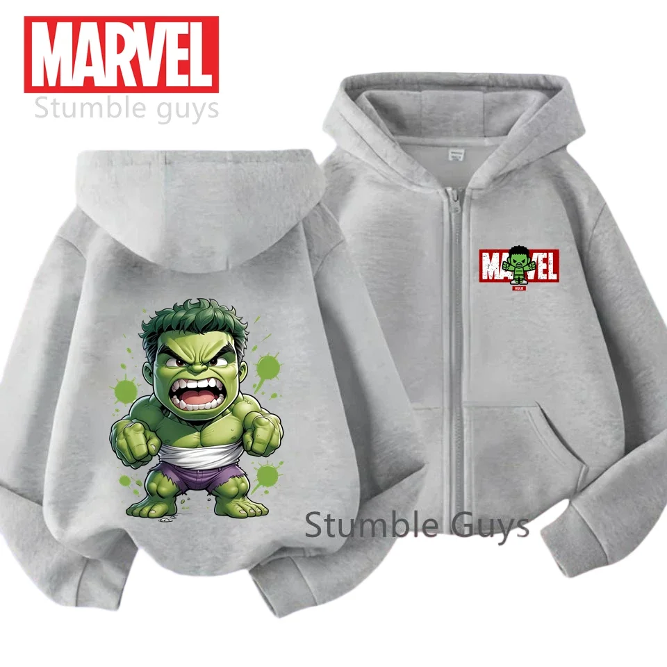Breathable Marvel Avengers Girls Sweatshirt Zipper Hoodie Hulk Spring ...
