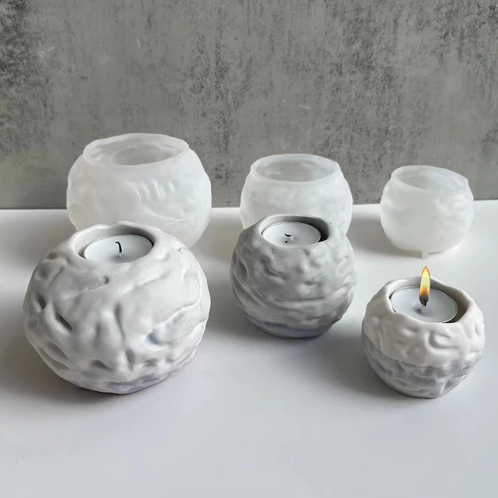 Irregular-Ball-Shaped-Candle-Holder-Silicone-Molds-DIY-Handmade-Cement ...