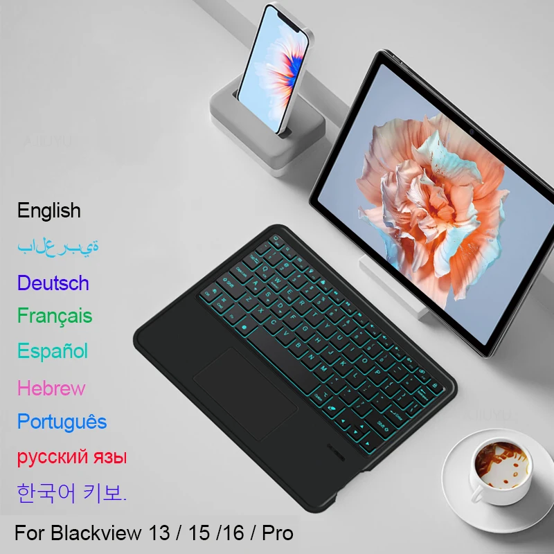 French-Arabic-Portable-Wireless-Backlit-Tablet-keyboard-For-Blackview ...
