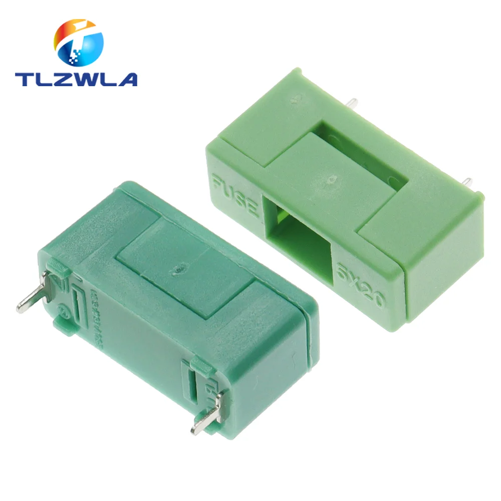 100PCS-5X20MM-Fuse-Box-250V-Bayonet-Type-Fuse-Holder-With-Cover-Green ...