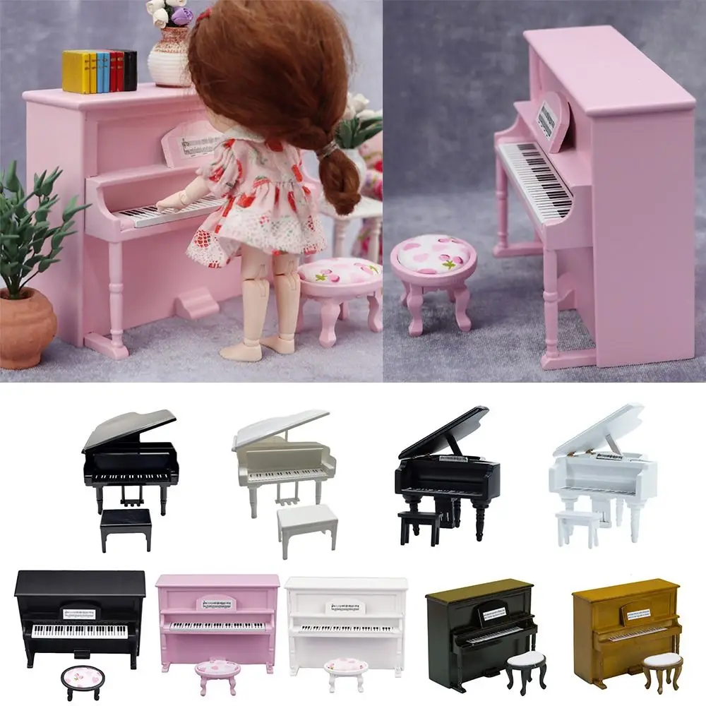 1/12 Doll Piano Craft Wood Multicolor Miniature Pianoforte Doll ...