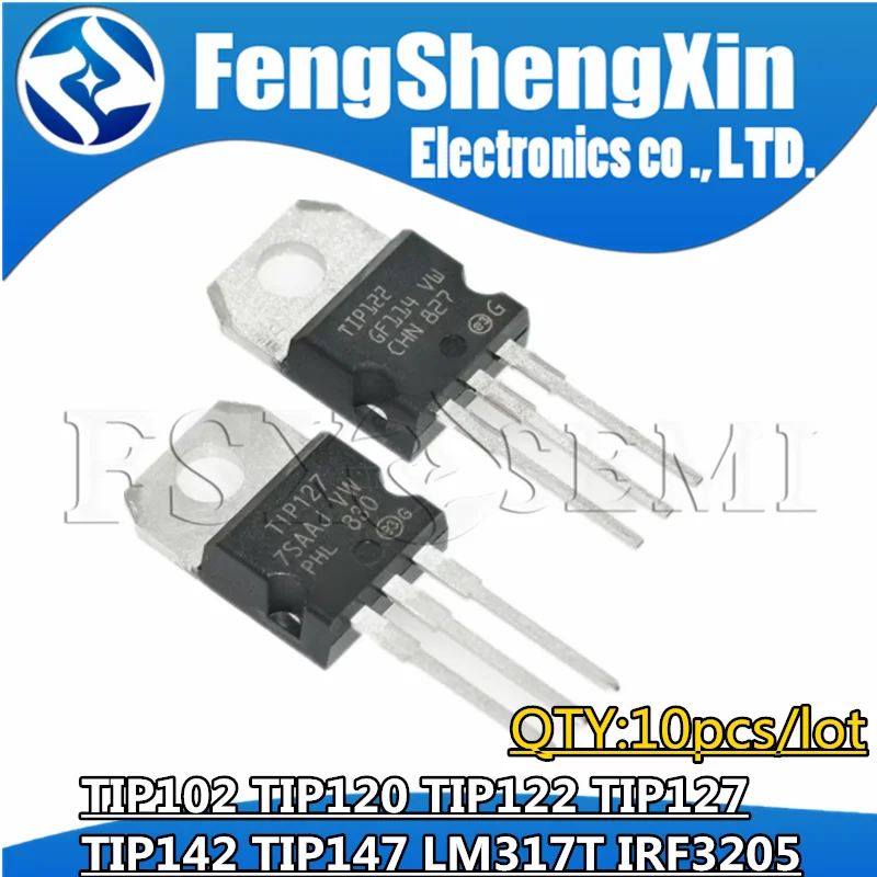 Transistor TO 220 TIP102 TIP120 TIP122 TIP127 TIP142 TIP147 LM317T ...