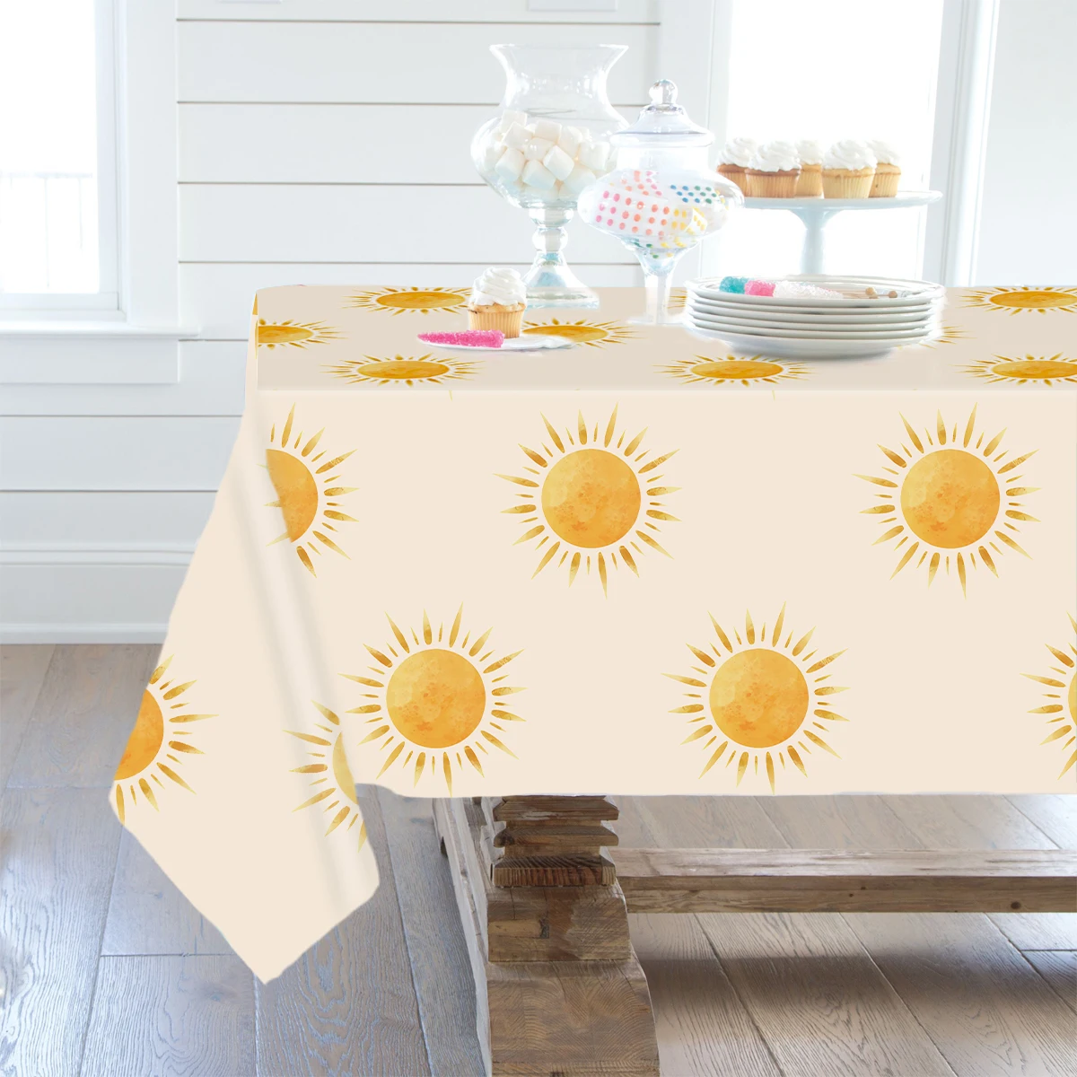 Boho Sun Birthday Party Tablecloths Sunshine Disposable Plastic ...