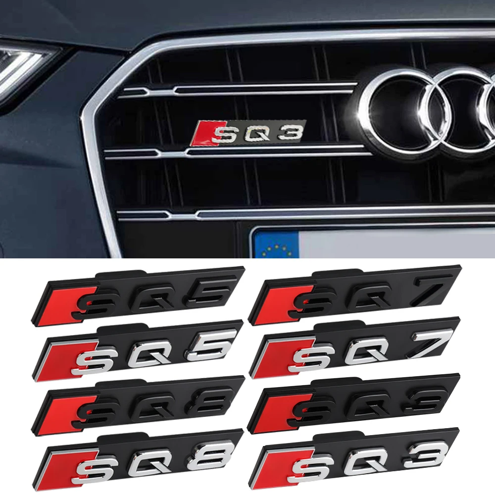 3D-ABS-SQ3-SQ5-SQ7-SQ8-Logo-Car-Hood-Front-Grille-Emblem-Decoration-for ...