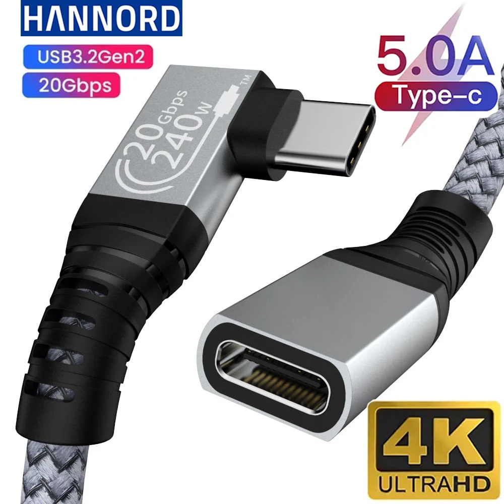 Hannord-Type-c-Extension-Cable-Male-TO-Female-HD-Data-Cable-4K ...