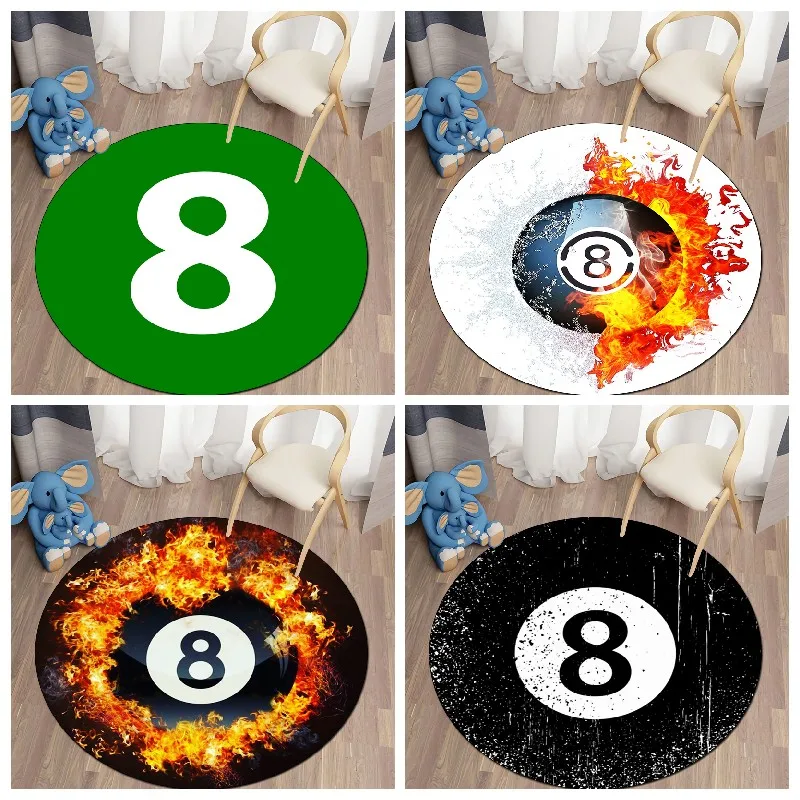 Simulate billiards, 8-ball circular carpet floor mat, Anti-skid bathtub ...