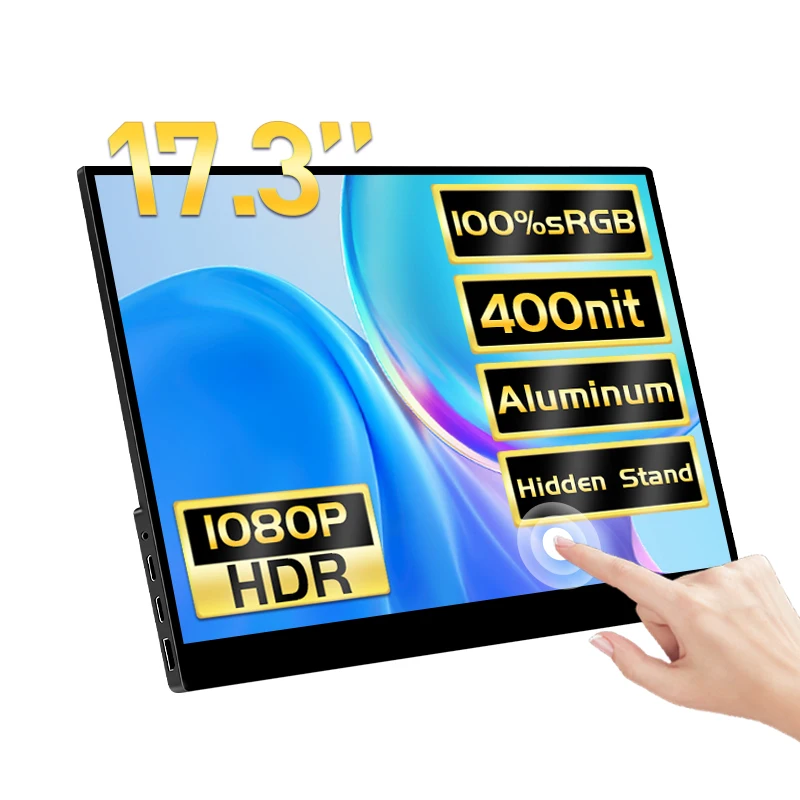 17.3 Inch 1080p Touch Screen Portable Monitor with Dual Speakers HDMI ...