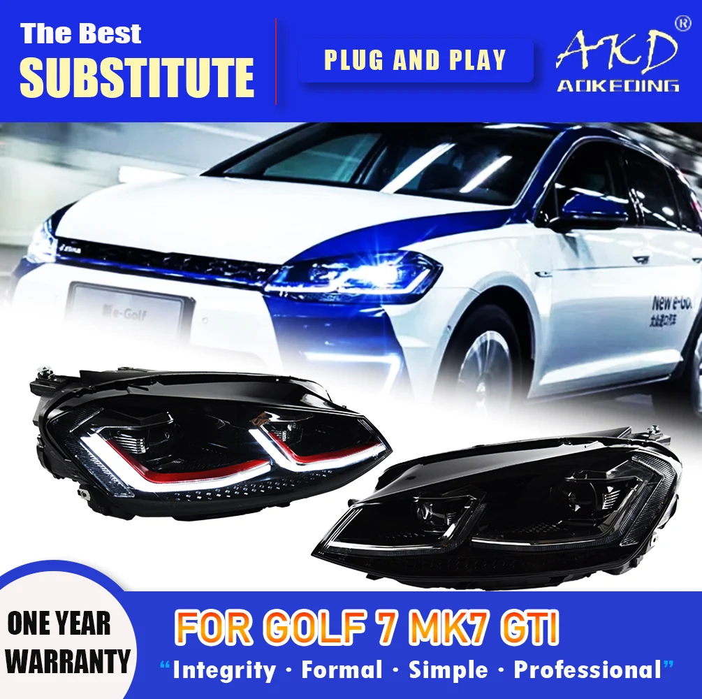 AKD Head Lamp for Golf 7 MK7 GTI LED Headlight 2013-2017 Headlights ...
