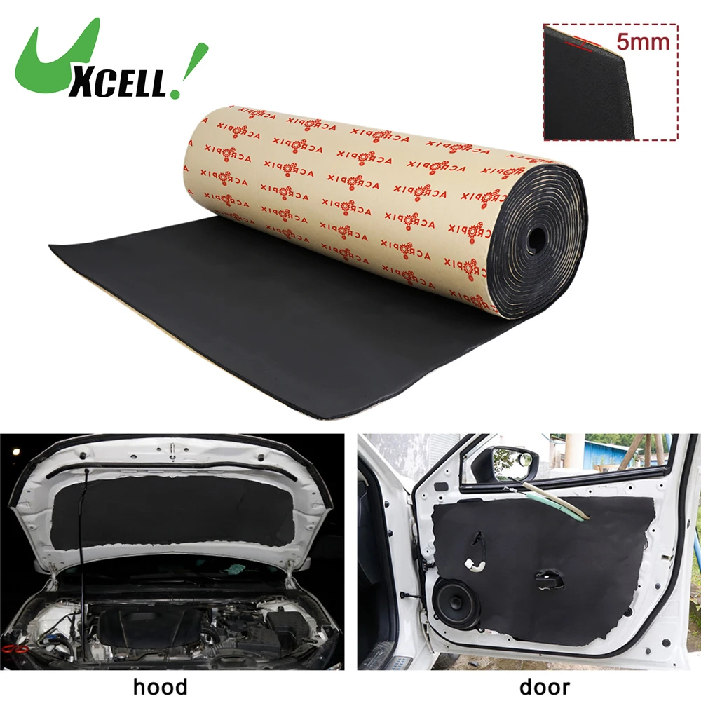 Uxcell 5mmx100x63cm Car Cell Foam Sound Proofing Insulation Deadener ...
