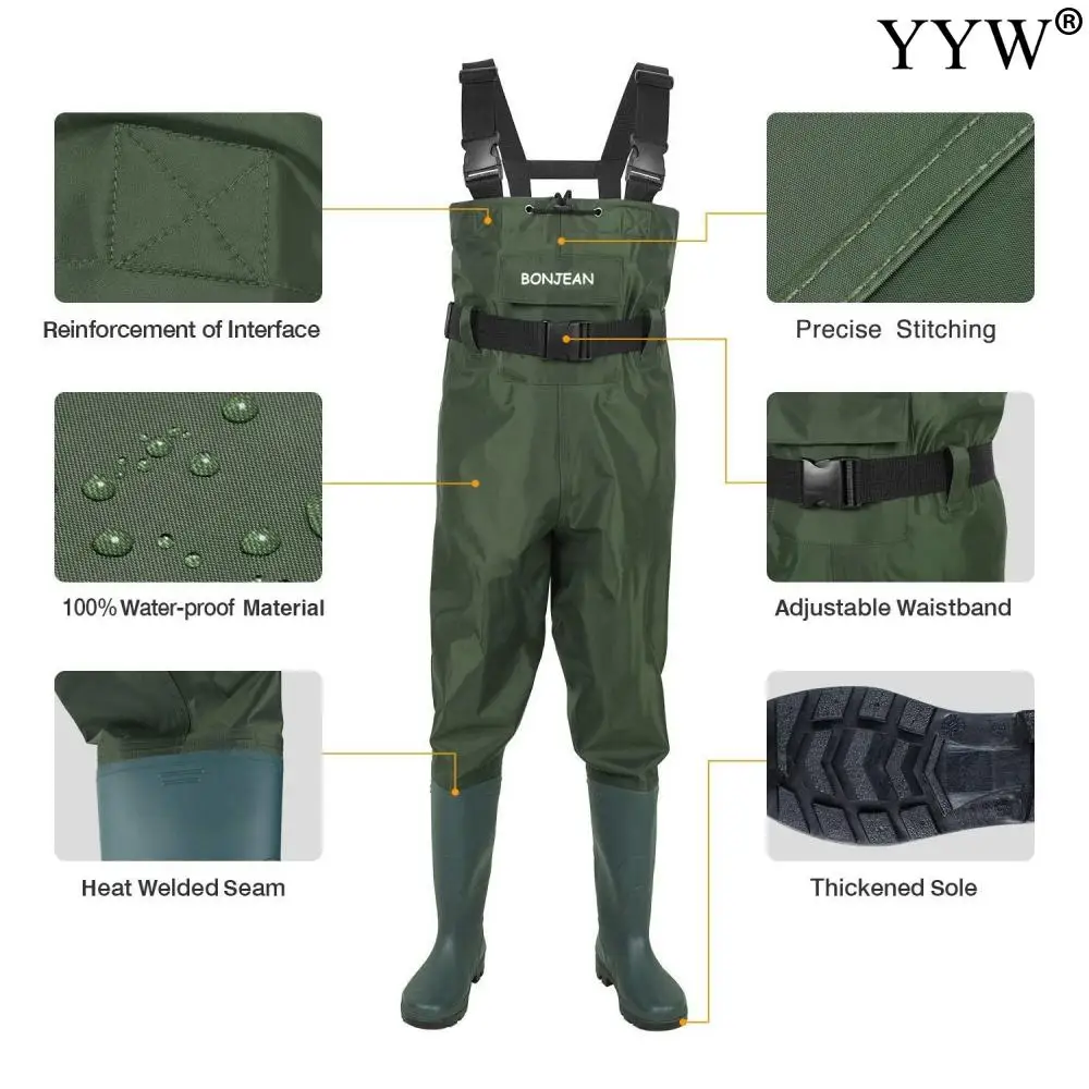 Fishing Waders Pants Overalls With Boots Gear Set Suit Kits Adult Set ...