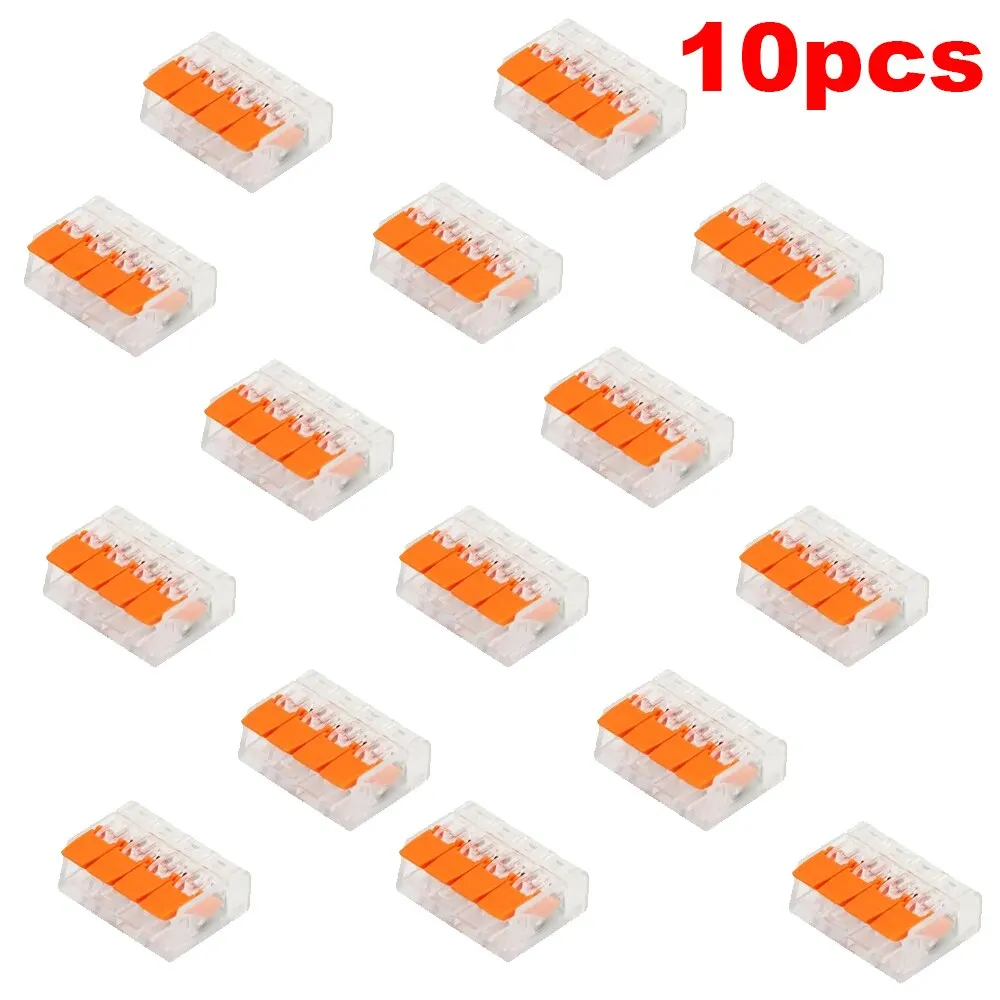 10Pcs Mini Quick Electrical Lever Wire Connectors Box 4 Port Electric ...