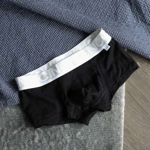 Hip lifting solid color low waist men's underwear Sports Youth boxer ...