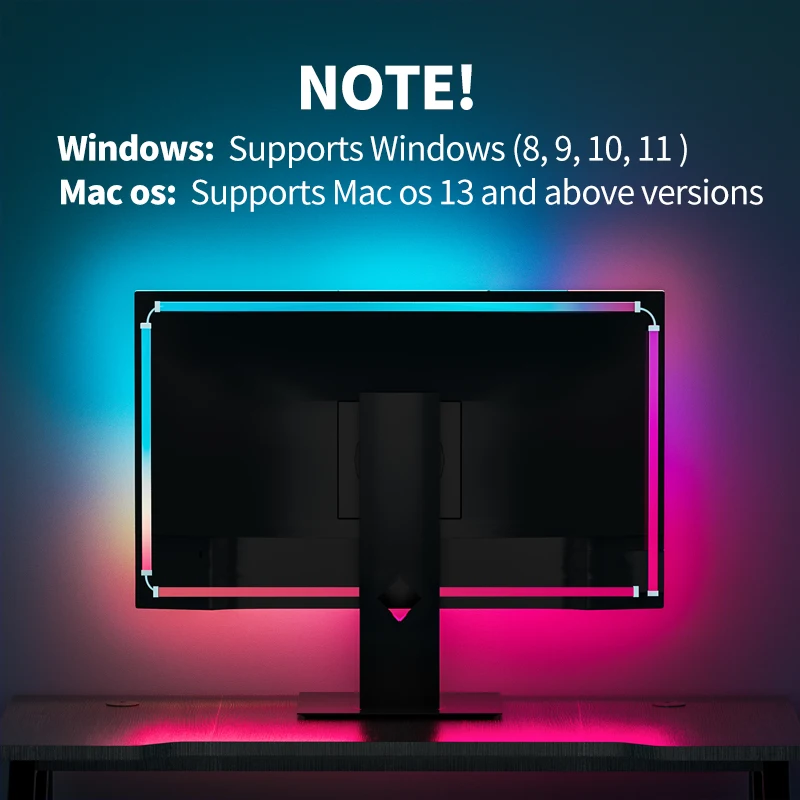LED Strip Lights Ambient PC Backlight APP Control 4K Computer Monitor ...