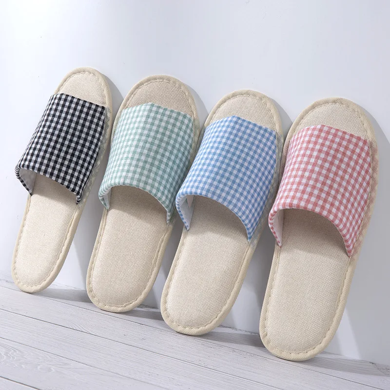 Lattice-Flip-Flop-Slippers-Loafer-Wedding-Shoes-Linen-Guest-Slippers ...