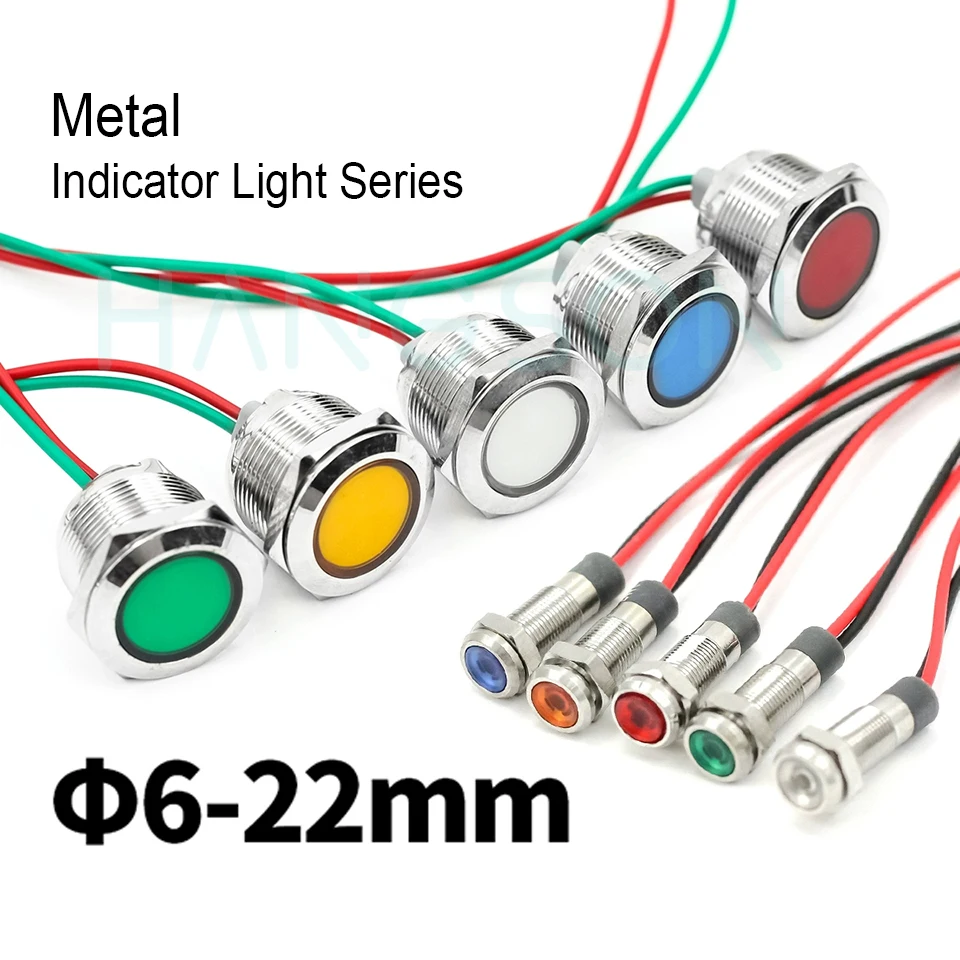 8MM-Metal-Signal-Lamp-Indicator-Light-12V-24V-110V-LED-Waterproof-With ...