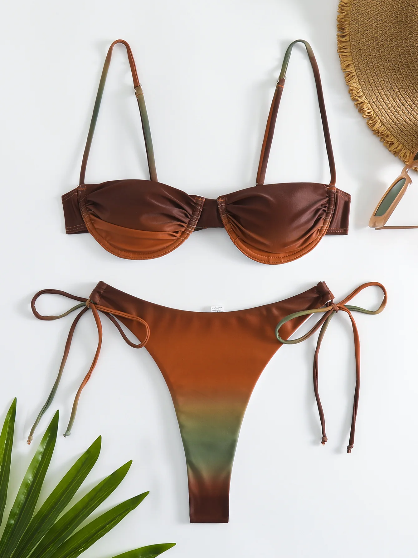Sexy-Brown-Gradient-Bikini-Set-2024-Women-Pleate-Push-Up-Padded-Micro-Swimsuit-Brazilian-Bathing ...