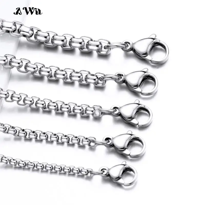 AWit-Rope-Chain-Box-Necklace-Stainless-Steel-Chains-Link-Necklaces ...