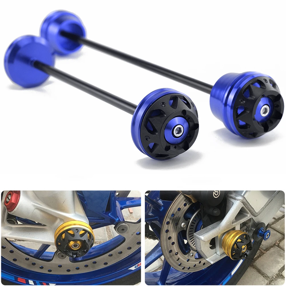 MT-07 FZ-07 Front Rear Axle Wheel Fork Slider For YAMAHA MT07 FZ07 2014 ...