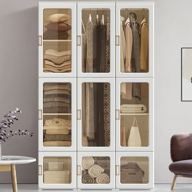 Plastic Folding Wardrobe Storage Portable Clothes Women Wardrobe Items ...