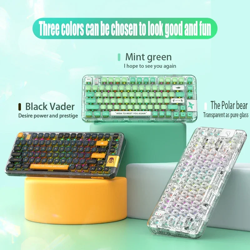 COOLKILLER-CK75-WIRELESS-TRANSPARENT-GASKET-MECHANICAL-KEYBOARD-BLACK ...