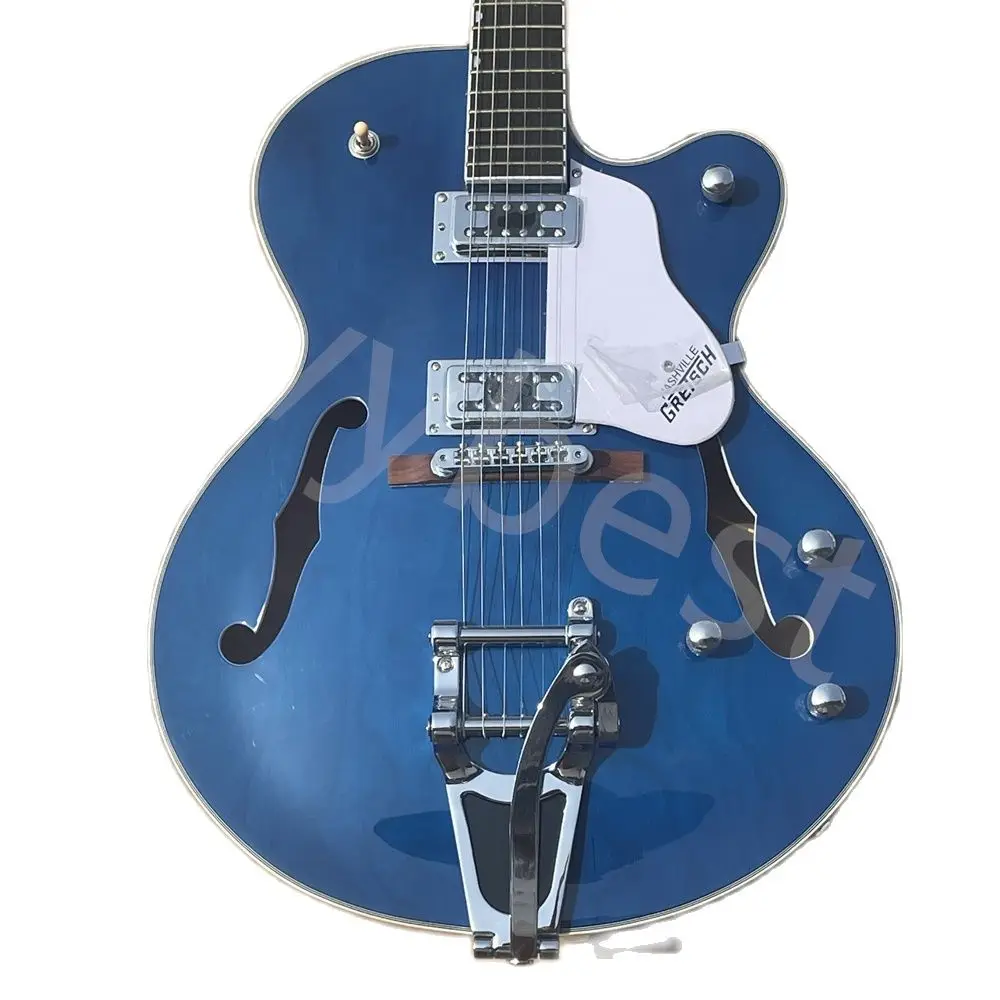 Lvybest-Guitar-Gretch-Blue-Falcon-Electric-Guitar-Gold-Sparkle-Body ...
