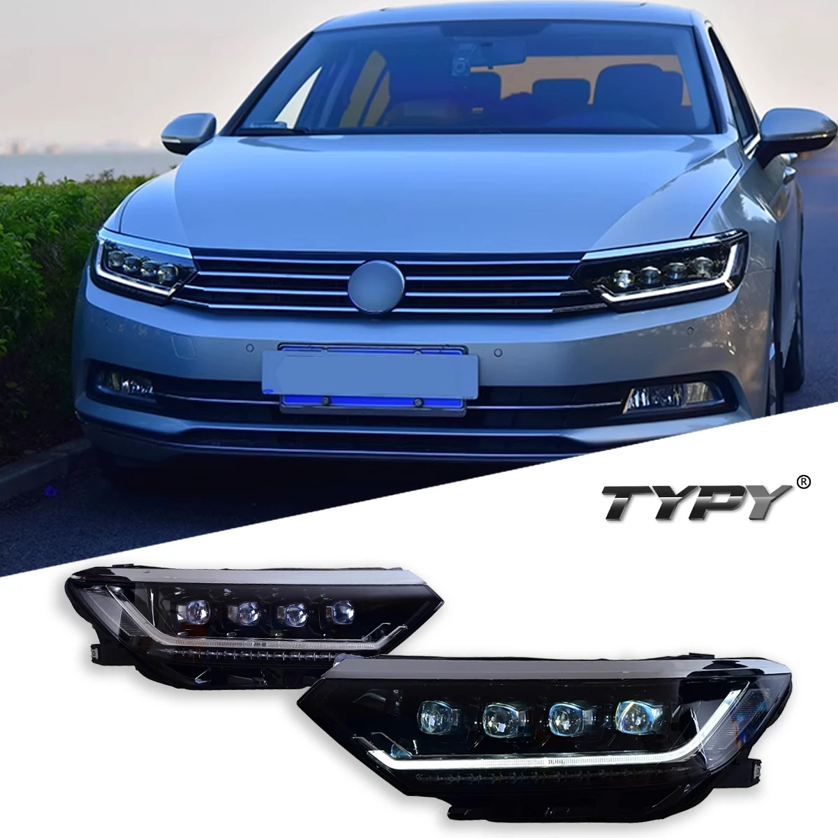 TYPY Car For Passat B8 EUR type Headlight 2017-2019 Upgrade Modified ...
